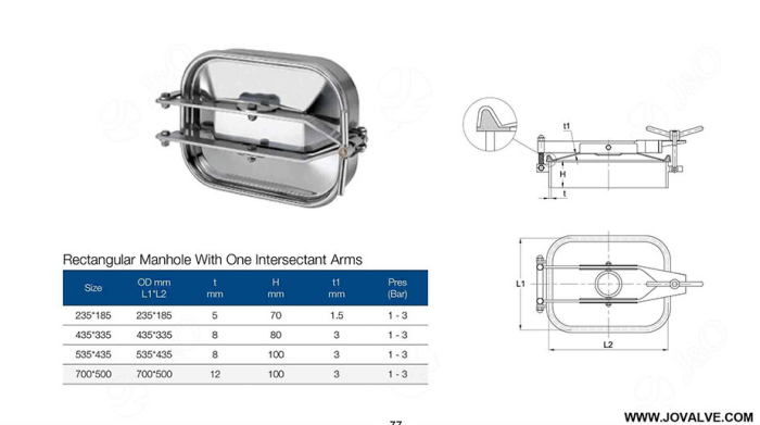 Stainless Steel Square Manways with Double Lock Square Manhole from ...